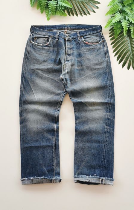 Denime Denime Japan Distressed Selvedge Denim Jeans | Grailed