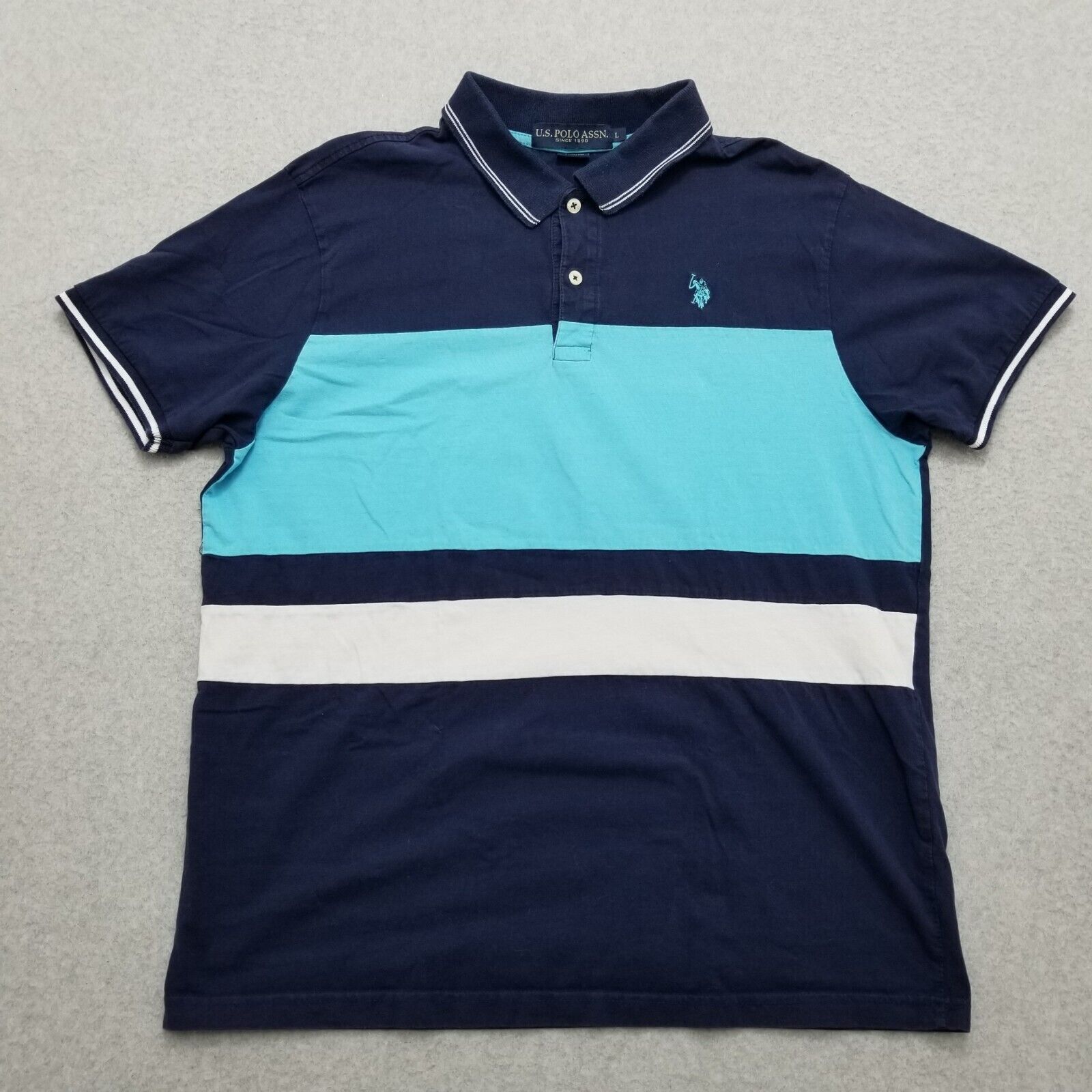 Us Polo Assn Us Polo Assn Shirt Mens Large Striped Embroidered Logo 0328