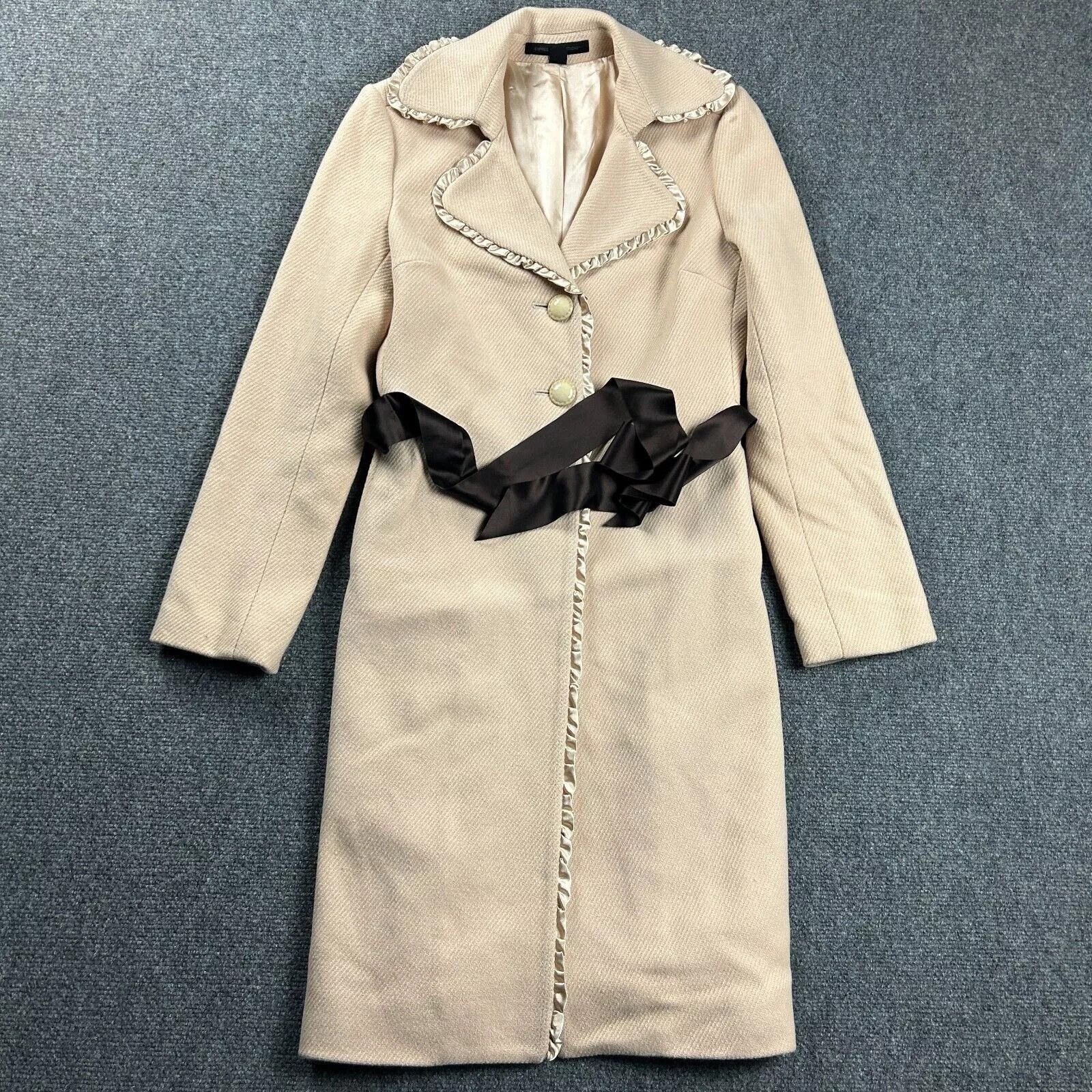 Express Express Coat Womens Small Trench Belt Wool Outerwear Adults ...