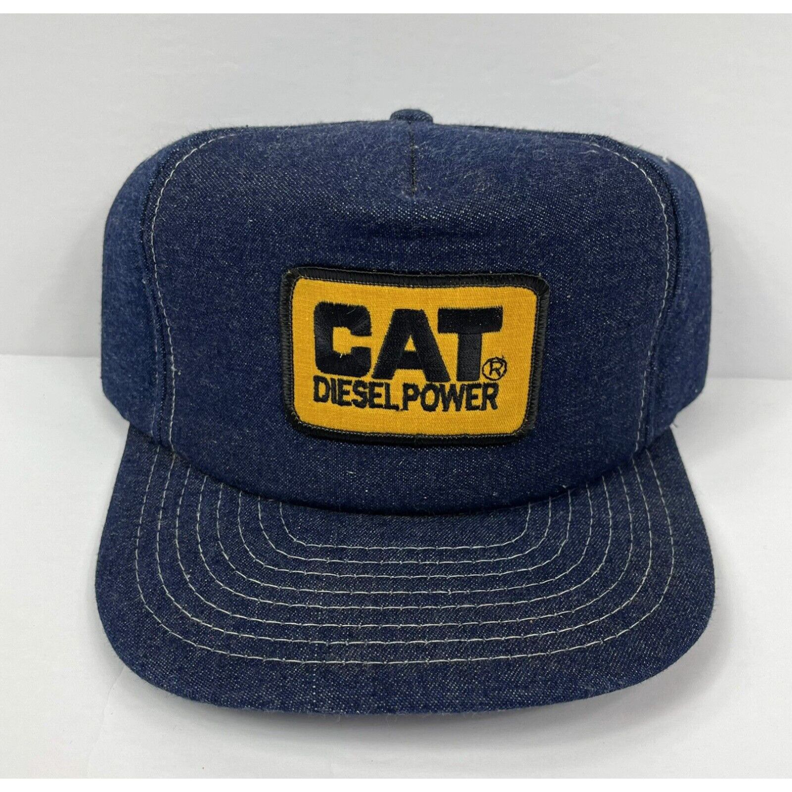 Vintage Vintage Cat Diesel Power Denim Patch Trucker Hat Snapback ...