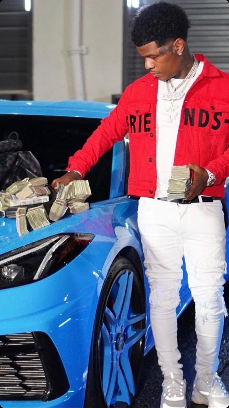 Vlone Vlone Red Denim Jacket RARE | Grailed