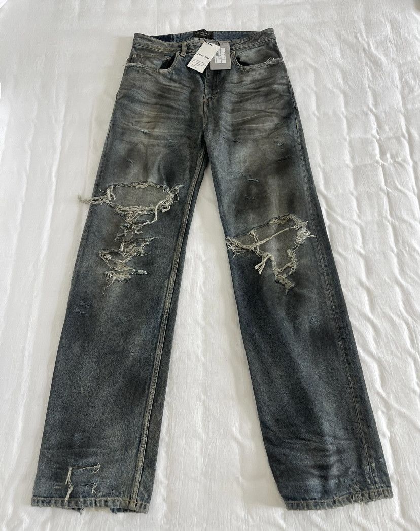 Balenciaga Balenciaga ripped denim | Grailed