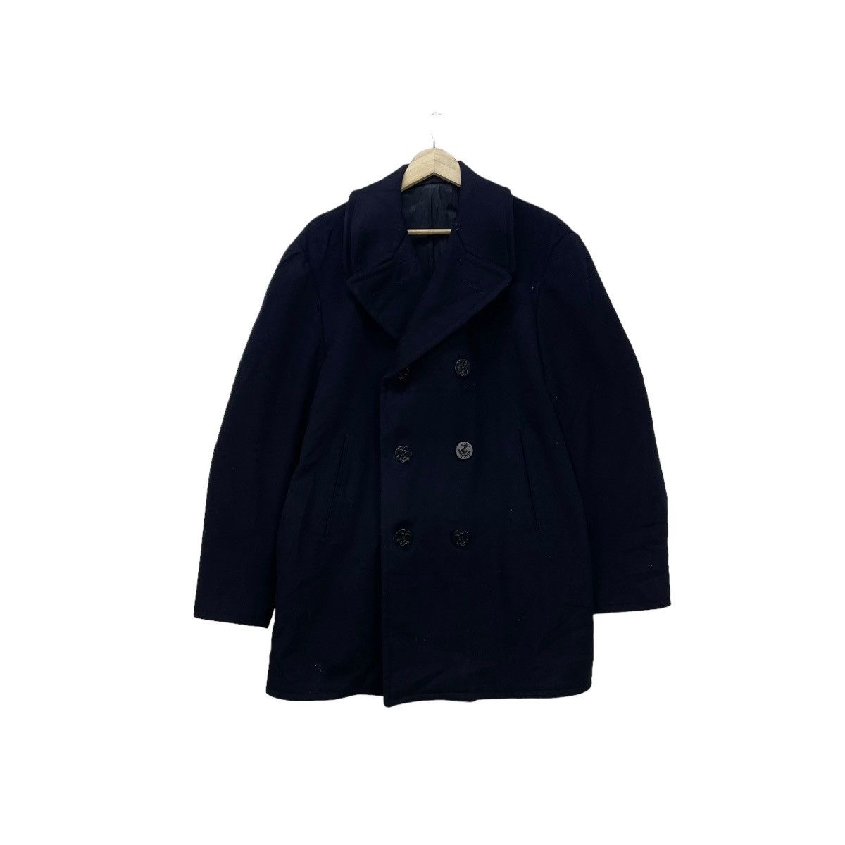 Military × Usmc × Usn Vintage WWII Us Navy Double Collar Heavy Coat ...