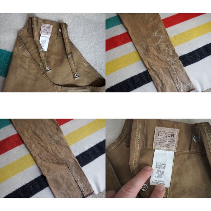 Filson VTG Filson Style 23 Brown Waxed Tin Cloth Work Logger Chap 37 ...