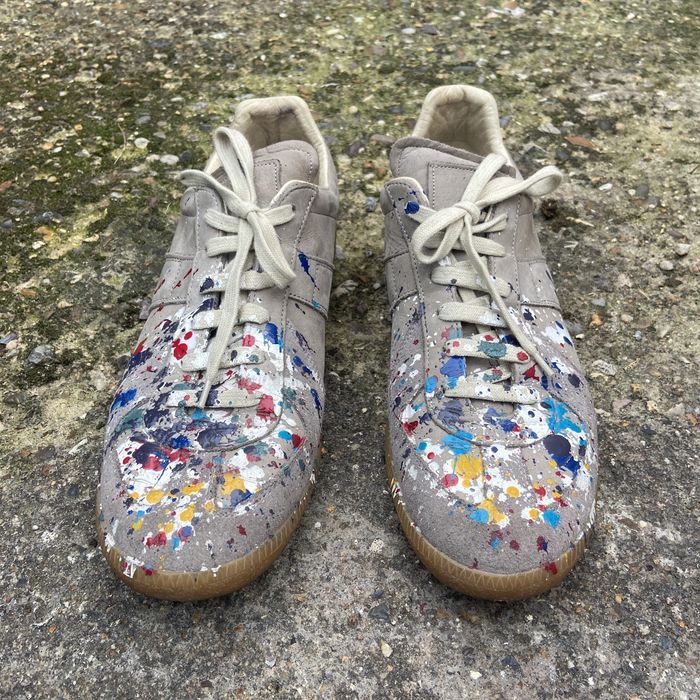 Maison Margiela Maison Margiela replica gat trainers paint splatter ...