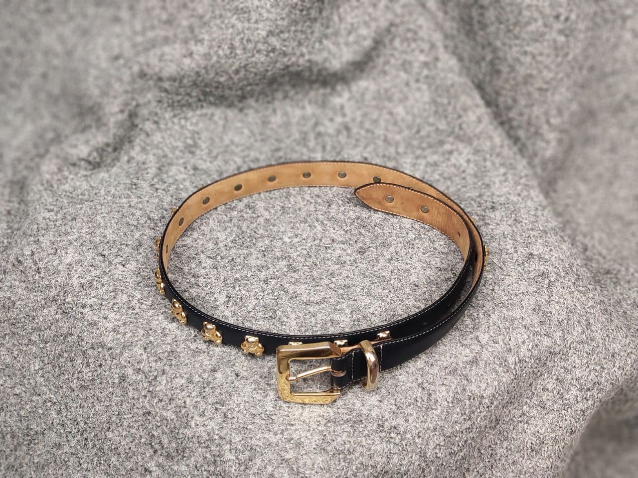 Designer × Luxury × MCM MCM x Duca Milano dark blue leather belt with ...