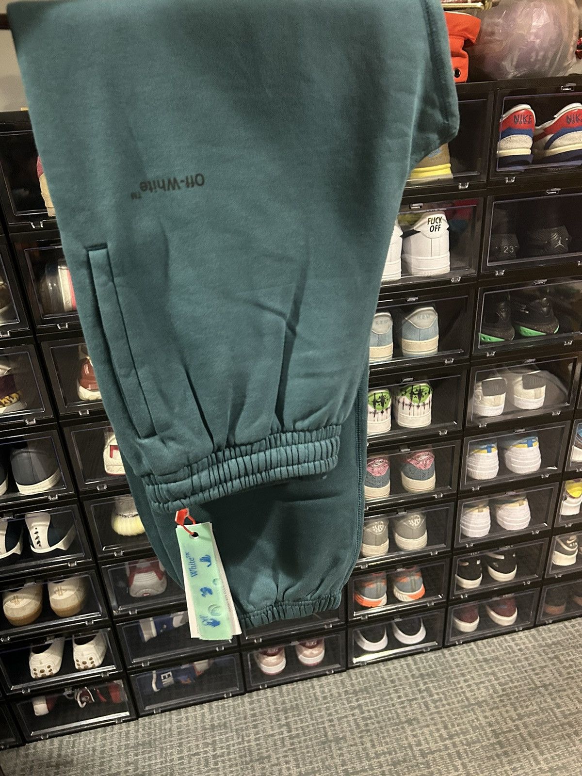 Off-White Off-White Diagonal Helvetica sweatpants | Grailed