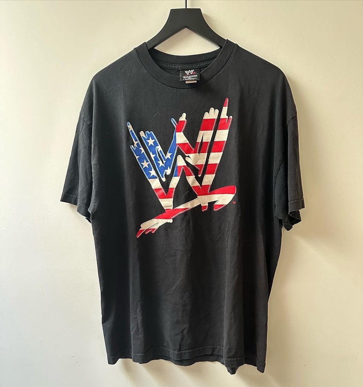 WWE Vintage 2002 WWE Red White and Blue Logo | Grailed