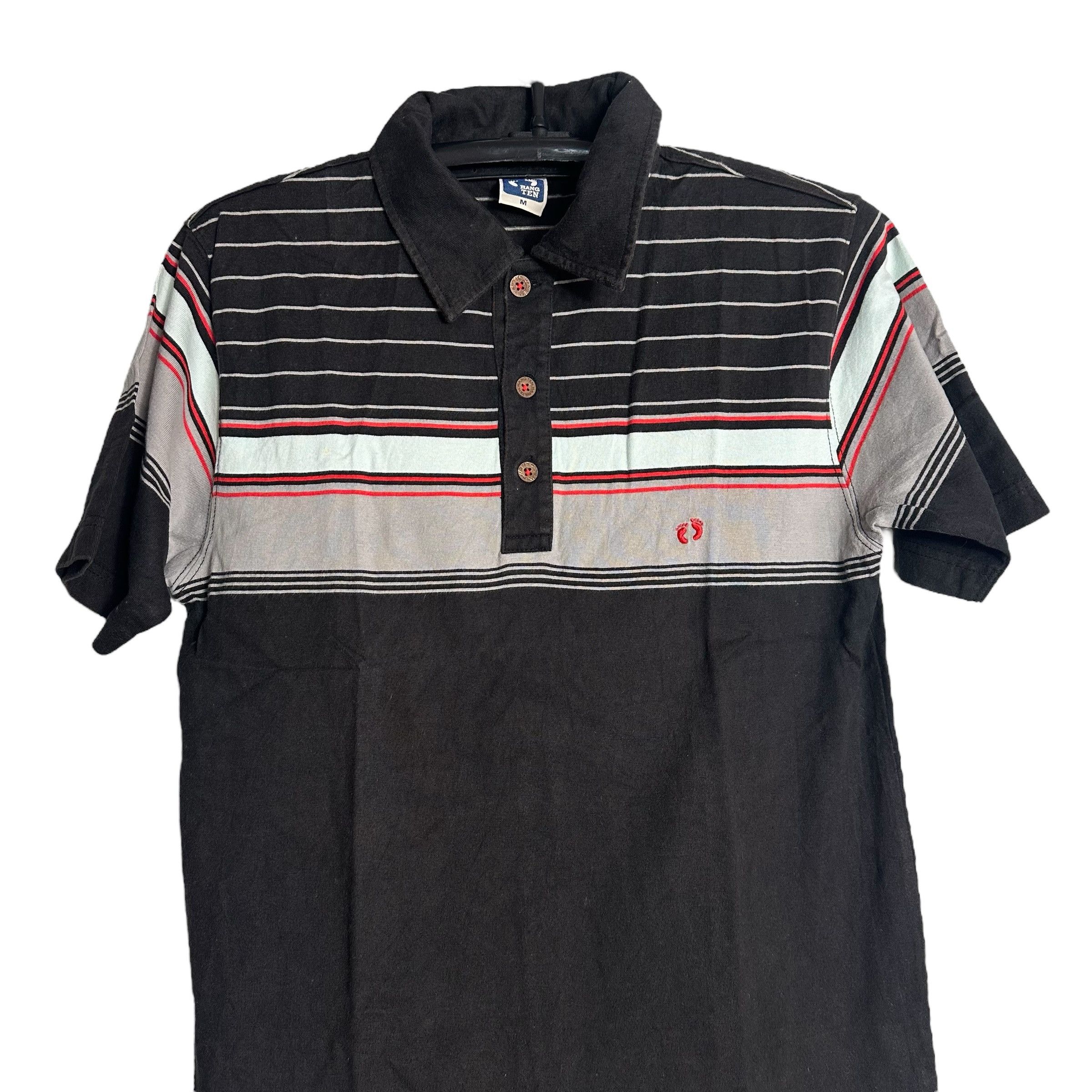 Hang Ten 🔥RARE🔥Vintage HANG TEN Selvedge Wooden Button Polo Shirt | Grailed