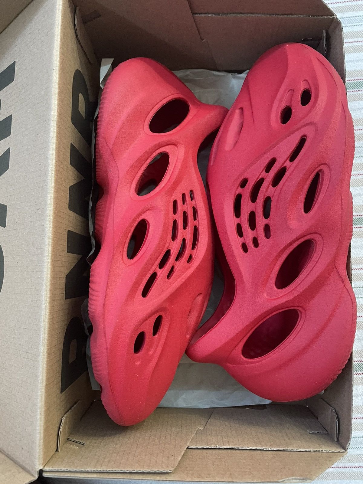 Adidas Red adidas foam runner | Grailed