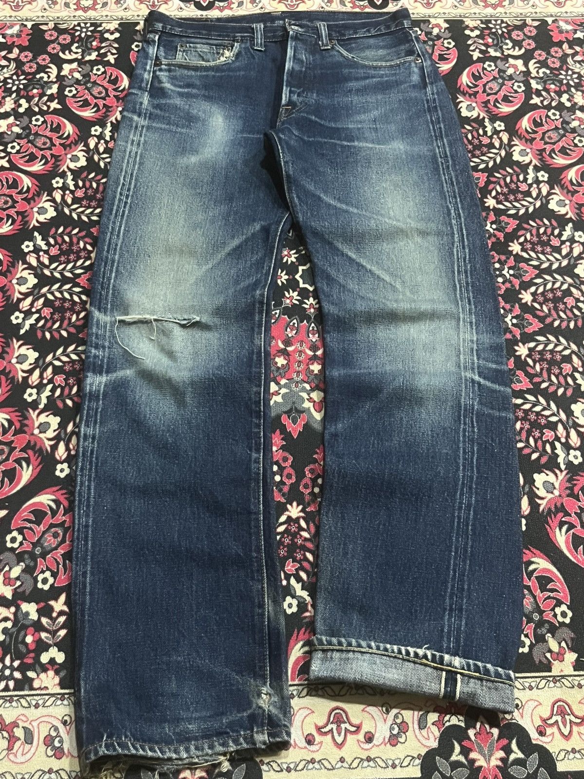 Denime Vintage Denime Blue Faded Washed Distressed Selvedge Jeans | Grailed