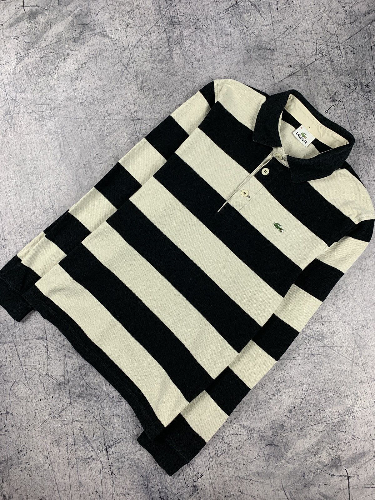 Vintage Vintage Lacoste Striped Rugby Shirt 90s Logo | Grailed