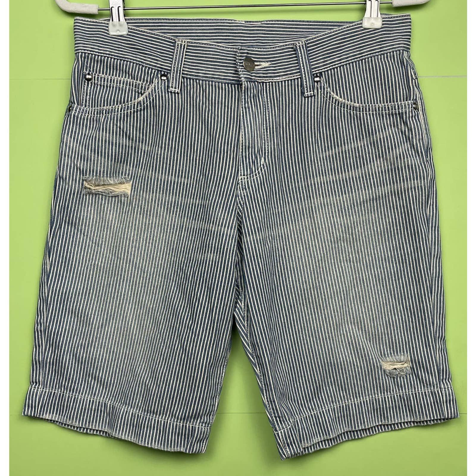 Vintage Wrangler Distressed Pinstripe Shorts | Grailed
