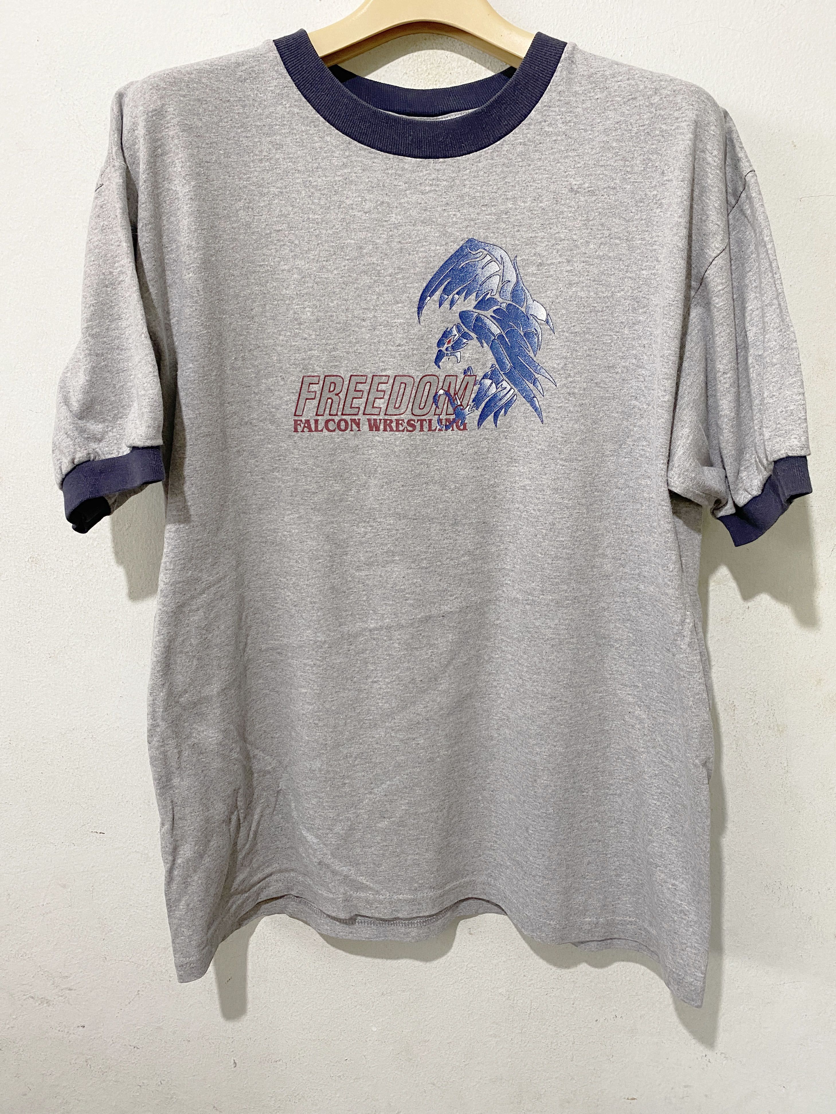 Band Tees × Rare × Vintage Vintage Freedom Falcon Wrestling Ringer ...