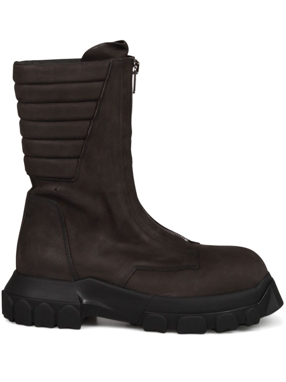 Rick Owens Rick Owens Sample Moto Turbo Tractor Army Leather Zip Boots ...