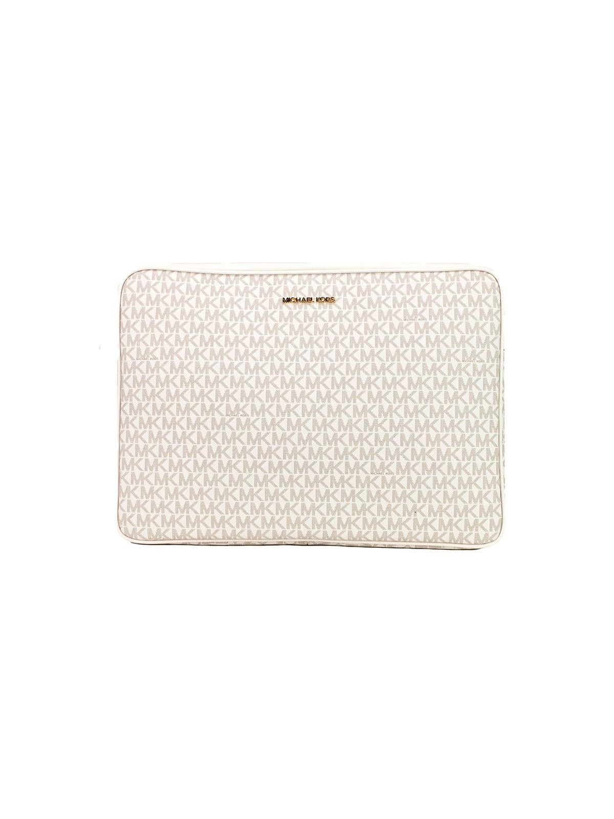 Michael Kors Jet Set Travel Large Light Cream Signature PVC Laptop ...
