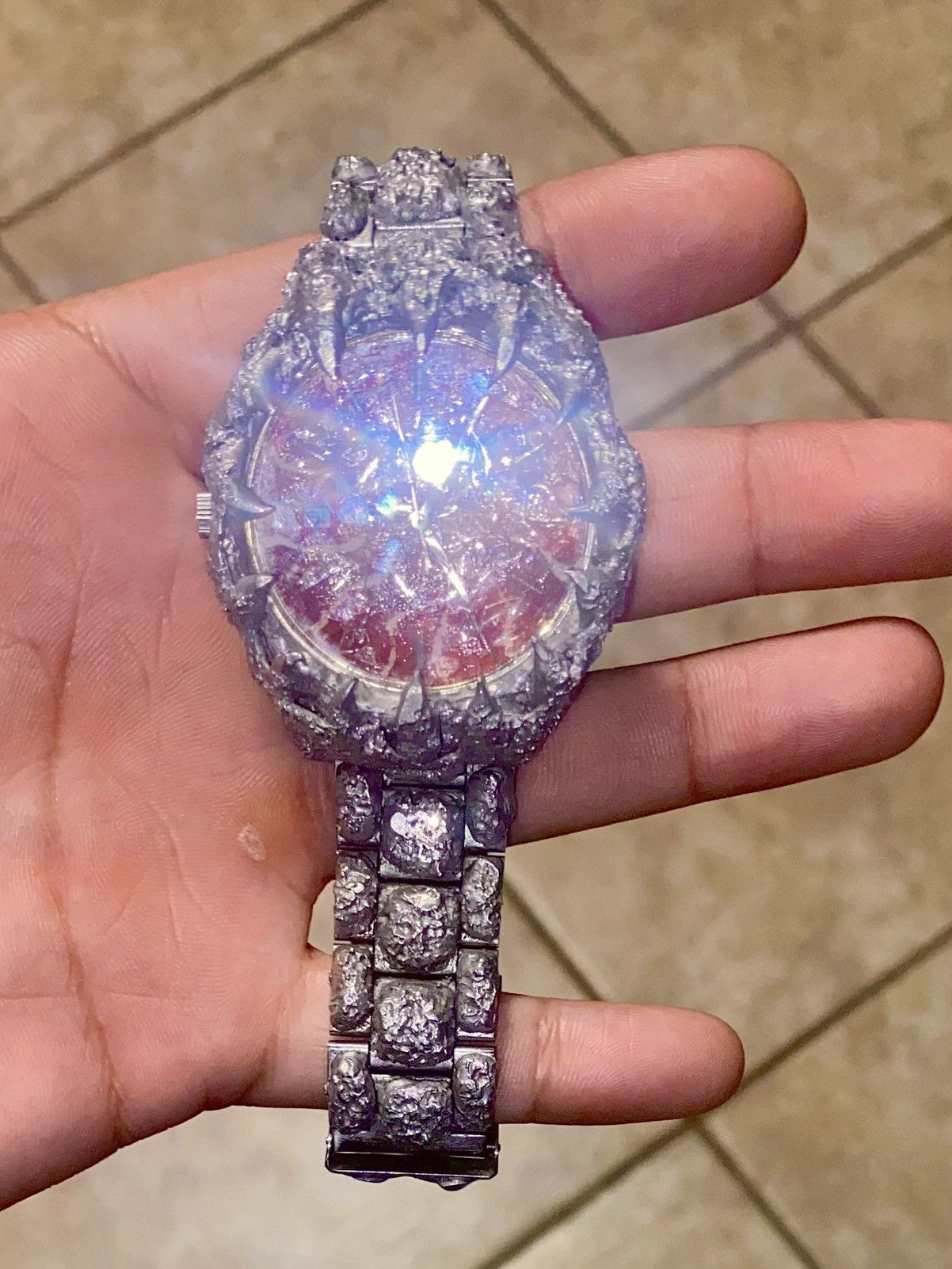 Avant Garde × Luxury × Rare Custom bloody & silver Alabaster watch ...