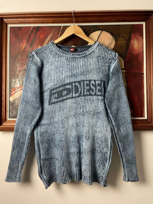 Diesel Diesel Knit Sweater Vintage 90s Spellout Logo Washed Hype | Grailed