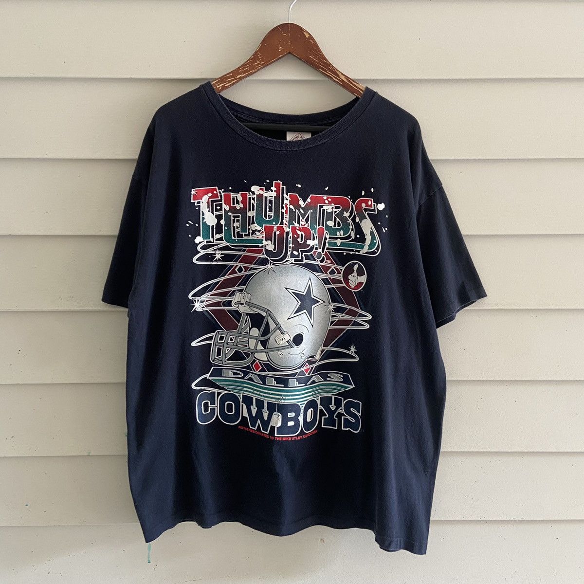 Made In Usa × Vintage Vintage 90s Dallas Cowboys Thumbs Up NFL T-Shirt ...