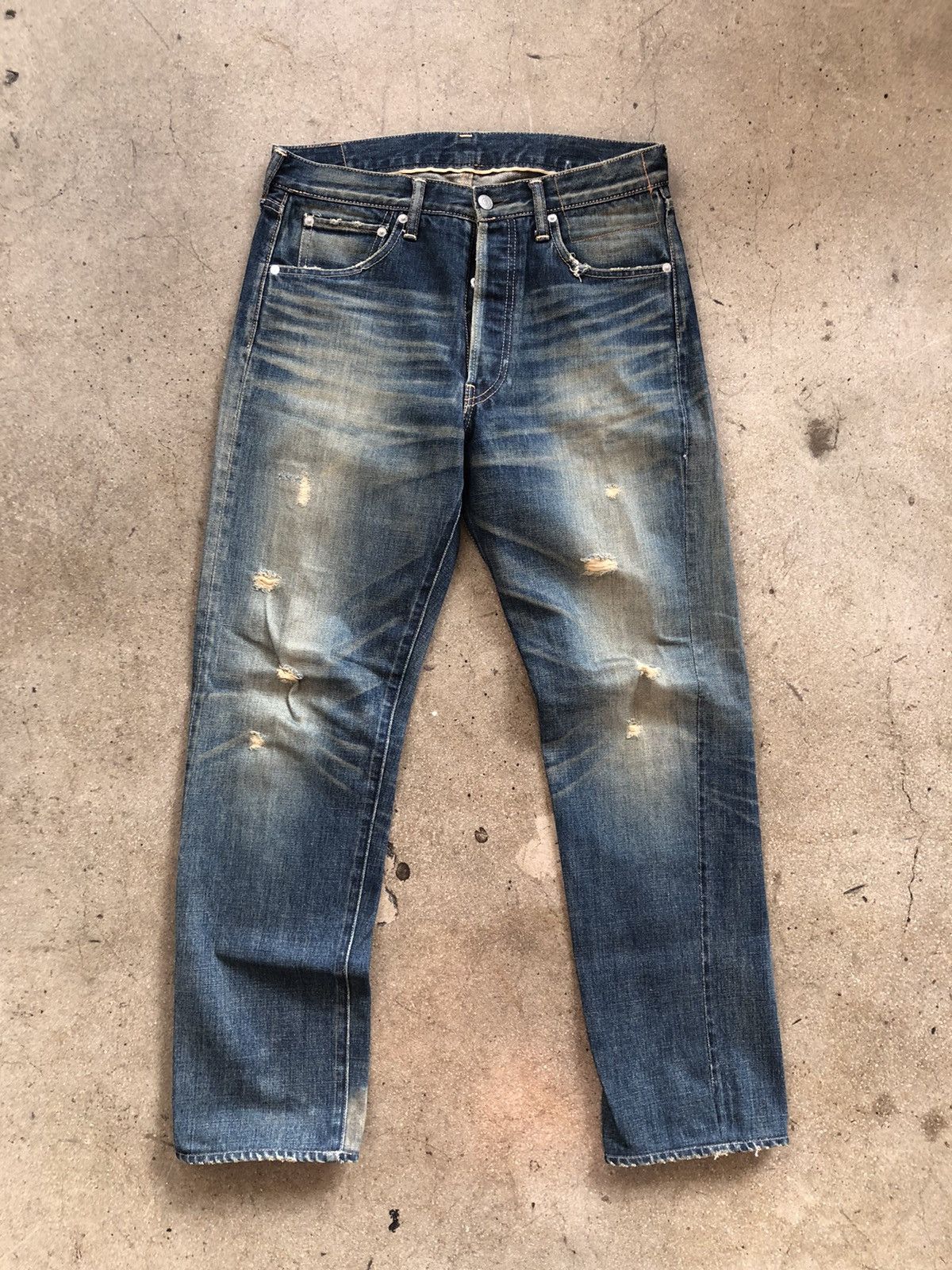 Visvim Visvim Fluxus Distressed Selvedge Denim | Grailed