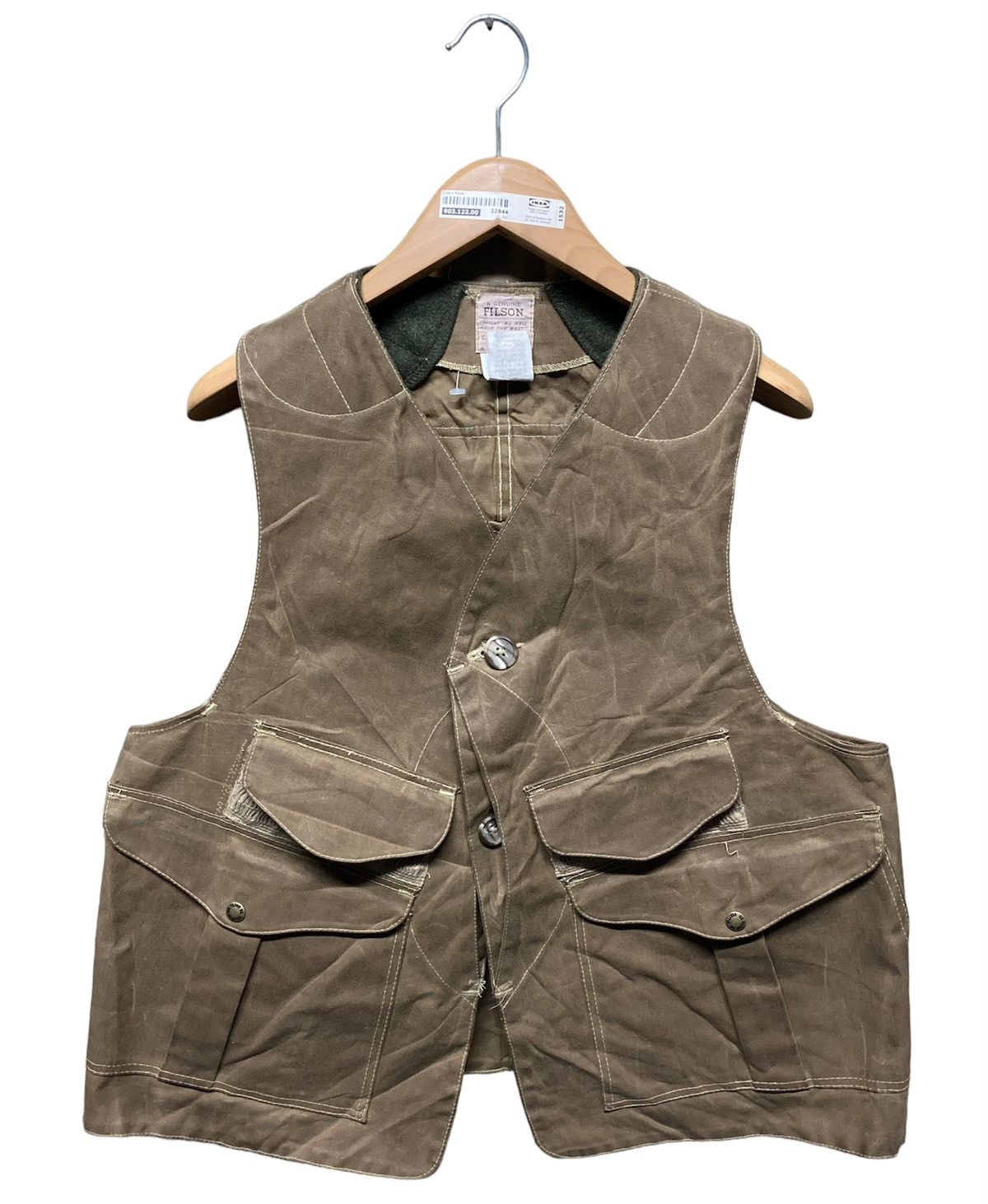 Filson × Made In Usa × Vintage Vintage Filson Tin Cloth Hunting Vest ...