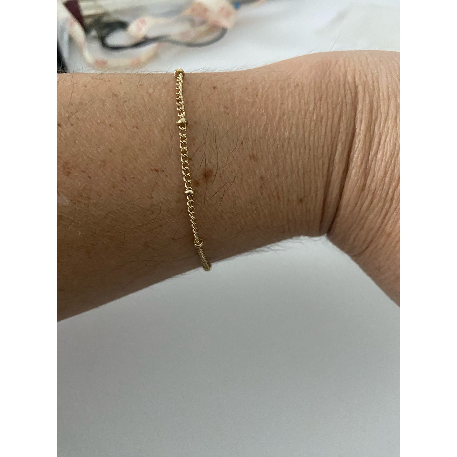 Generic Cute minimalist chain bracelet with ball accents gold tone ...