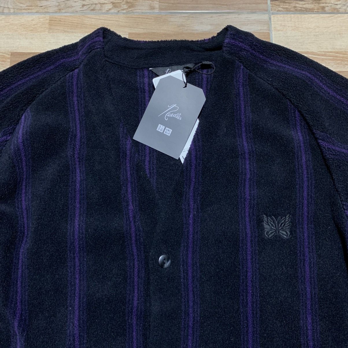 Needles × Uniqlo Uniqlo x Needles Stripe Fleece Cardigan | Grailed