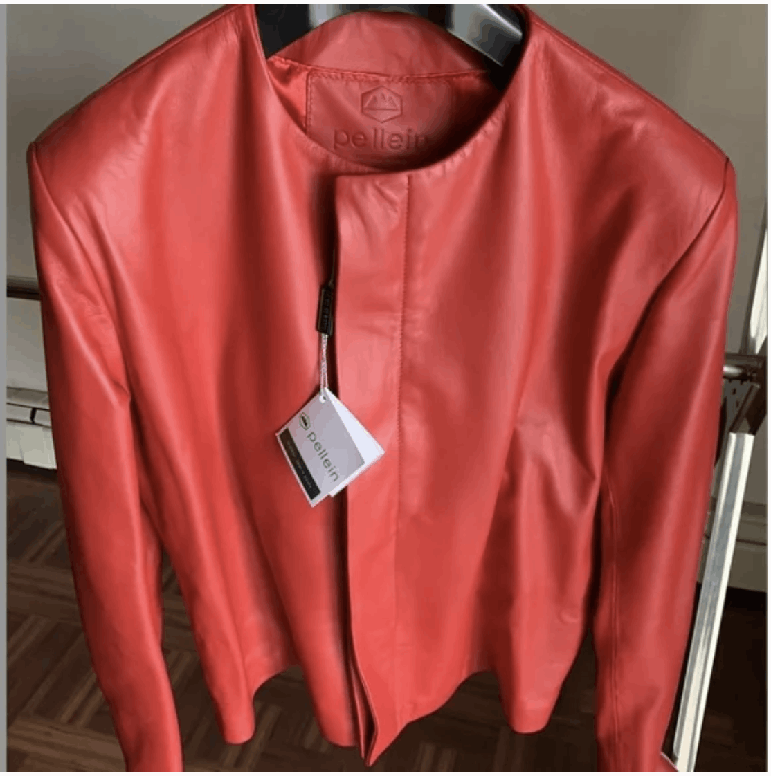 Other Intense Bright Red Leather Jacket, Italian 48 | Grailed