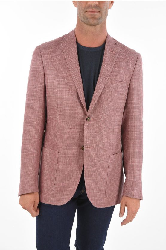 Corneliani 2 Button GATE Flax Blend Blazer with Hopsack Pattern | Grailed