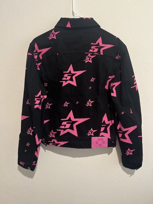 Streetwear Sp5der All Over 5 Star Denim Trucker Jacket | Grailed