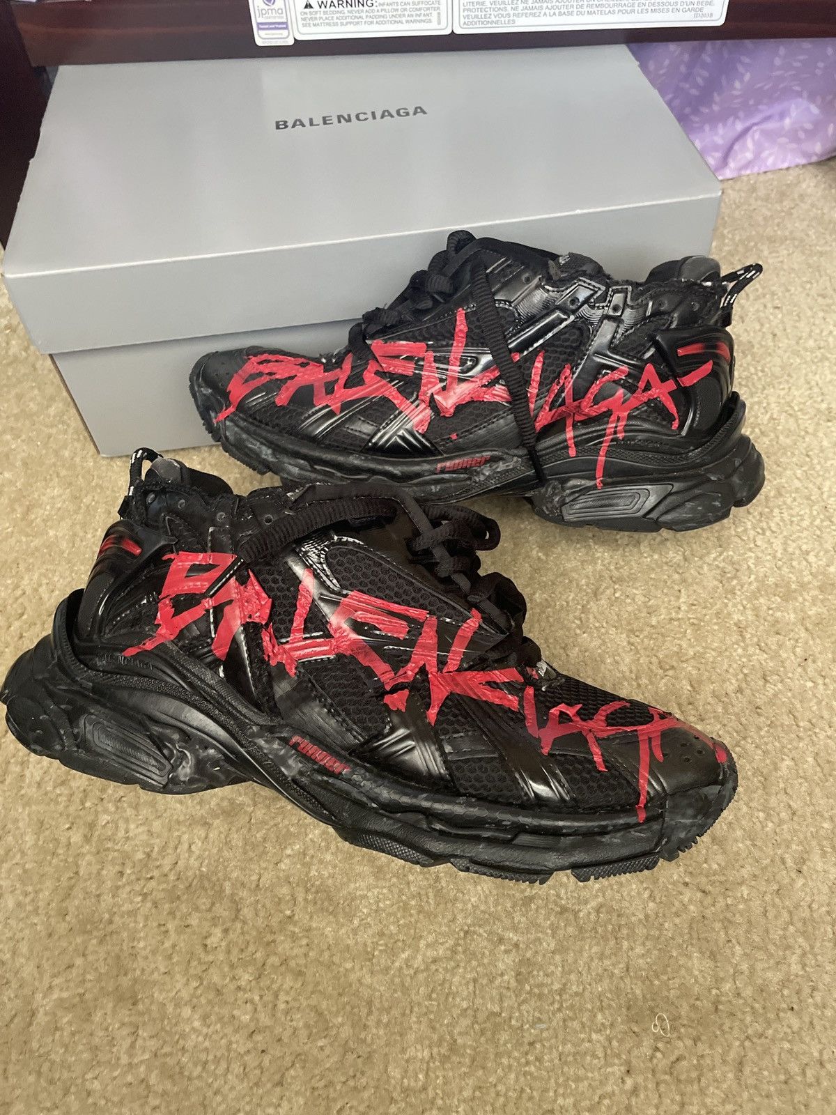 Balenciaga Balenciaga graffiti runners black | Grailed