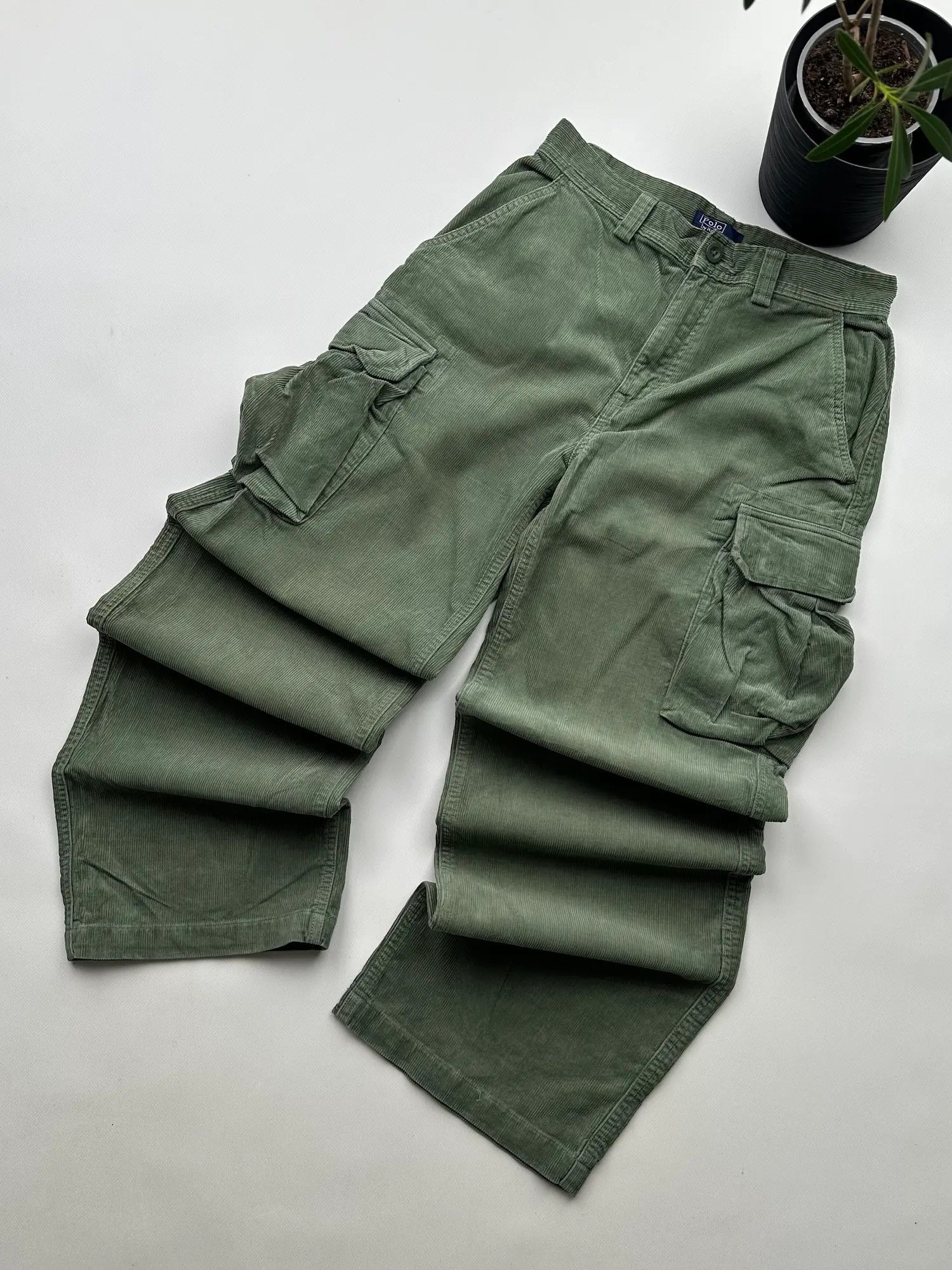 Avant Garde × Polo Ralph Lauren × Streetwear Polo Ralph Lauren Vintage Corduroy Cargo Wide Pants ...