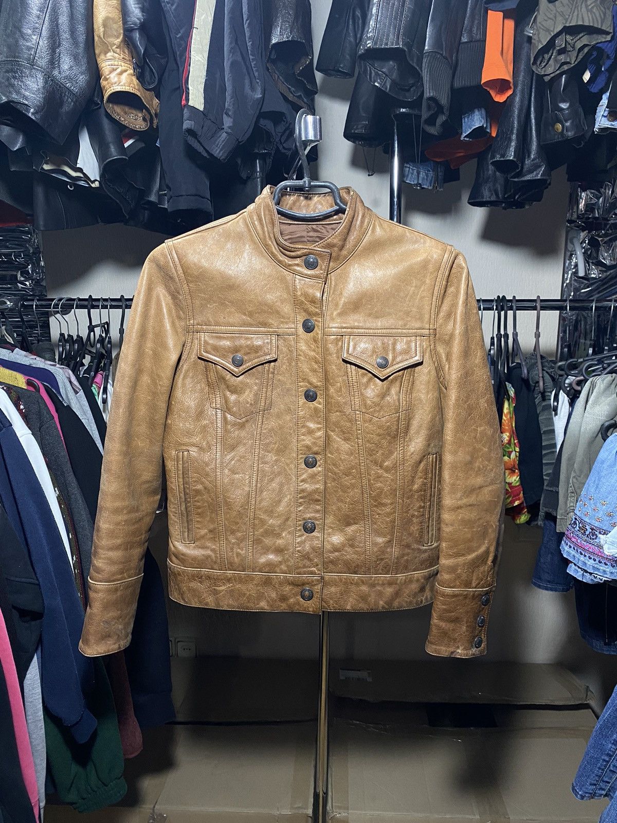 Gap × Leather × Leather Jacket Only The Brave Gap Leather Pilot Biker ...