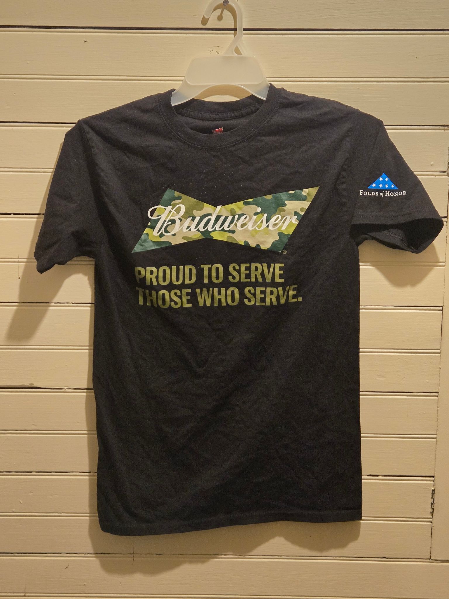 Hanes Budweiser T-Shirt Mens S Black Camo Logo Proud To Serve Tee | Grailed