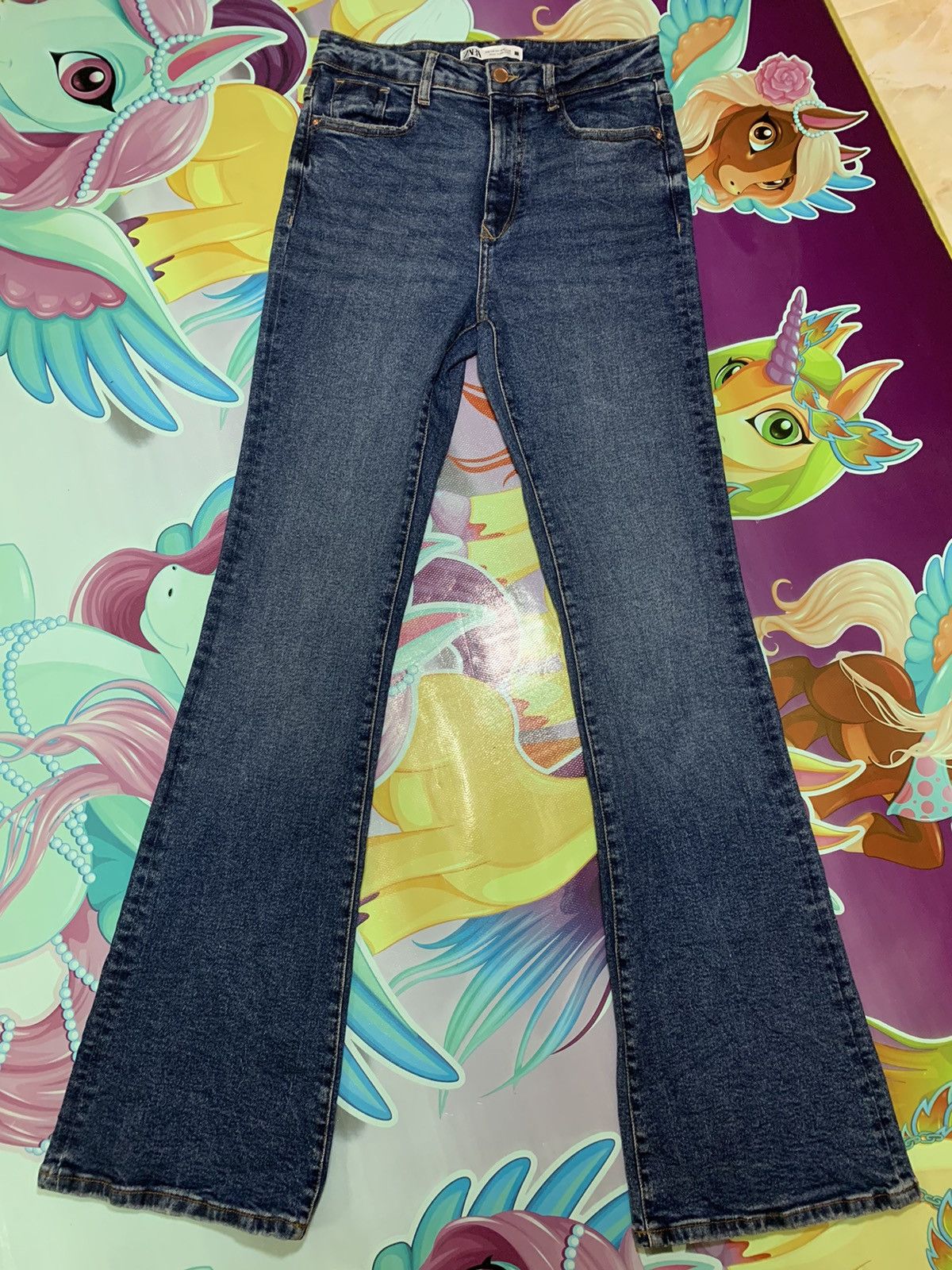 Japanese Brand Zara Strachable Flare Denim Pants | Grailed