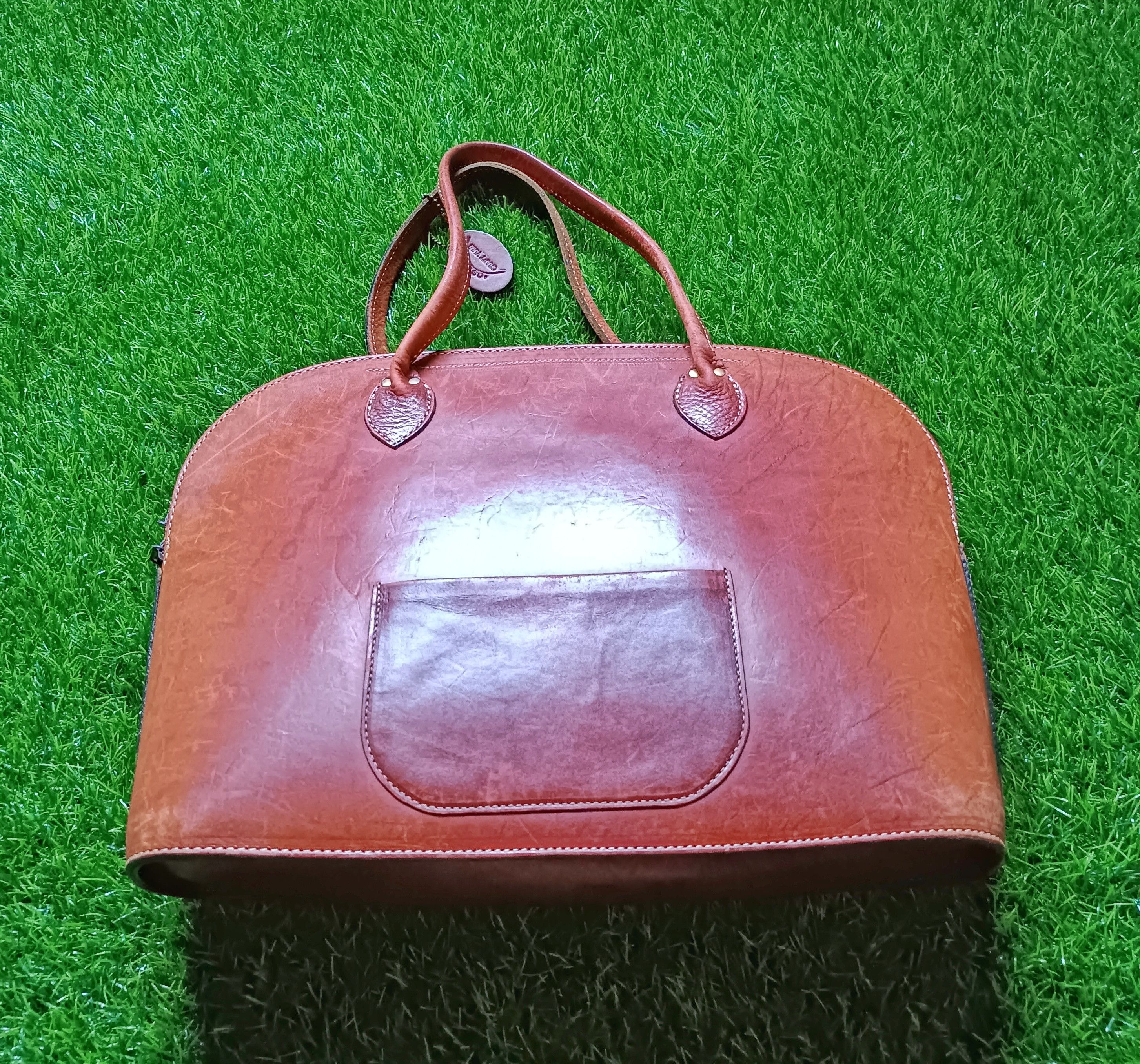 Japanese Brand × Leather OSAKA CRAFT YUMI LEATHER TOP HANDLE BAG HAND ...