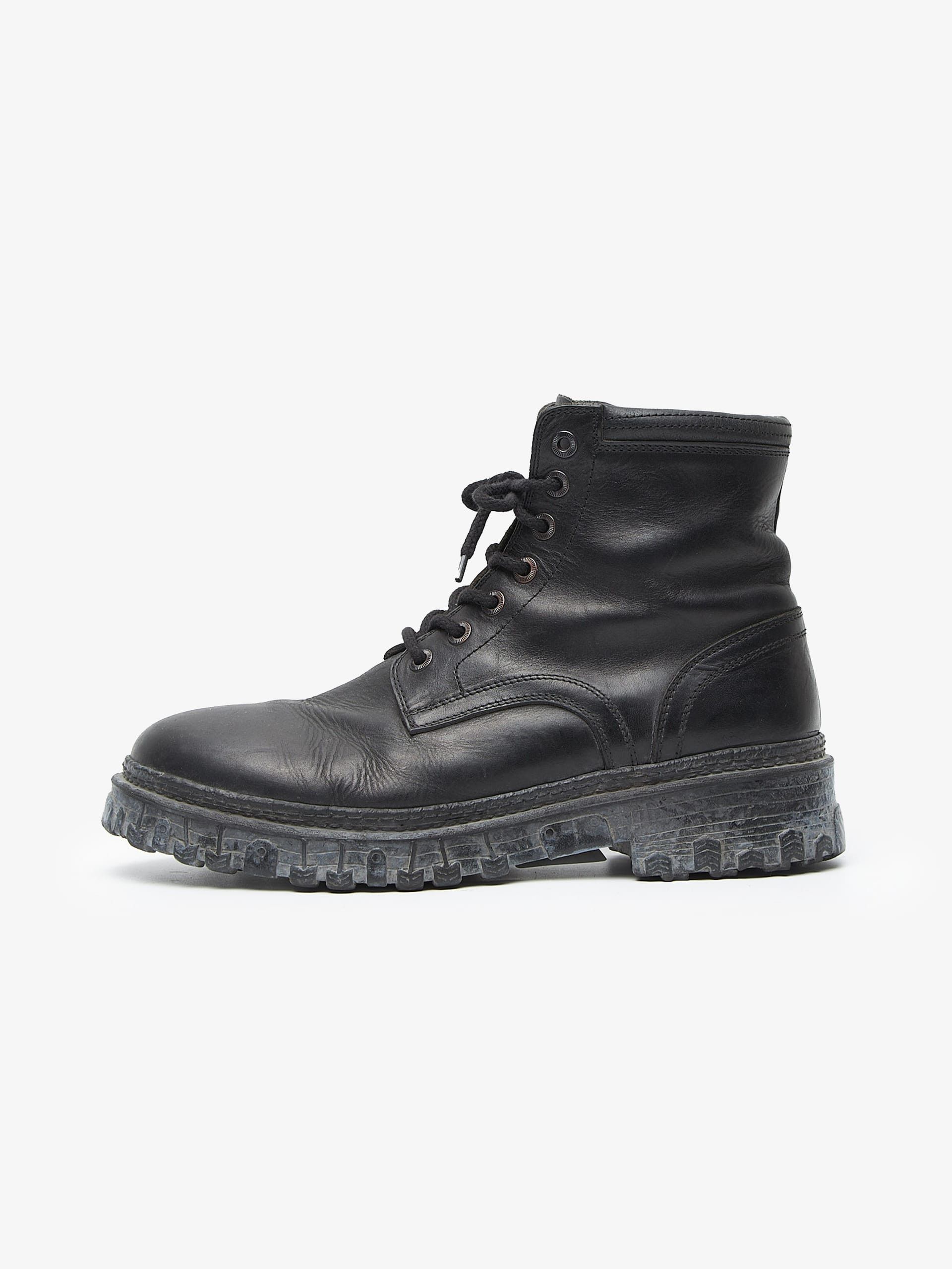 Moma Black Leather Combat Boots | Grailed