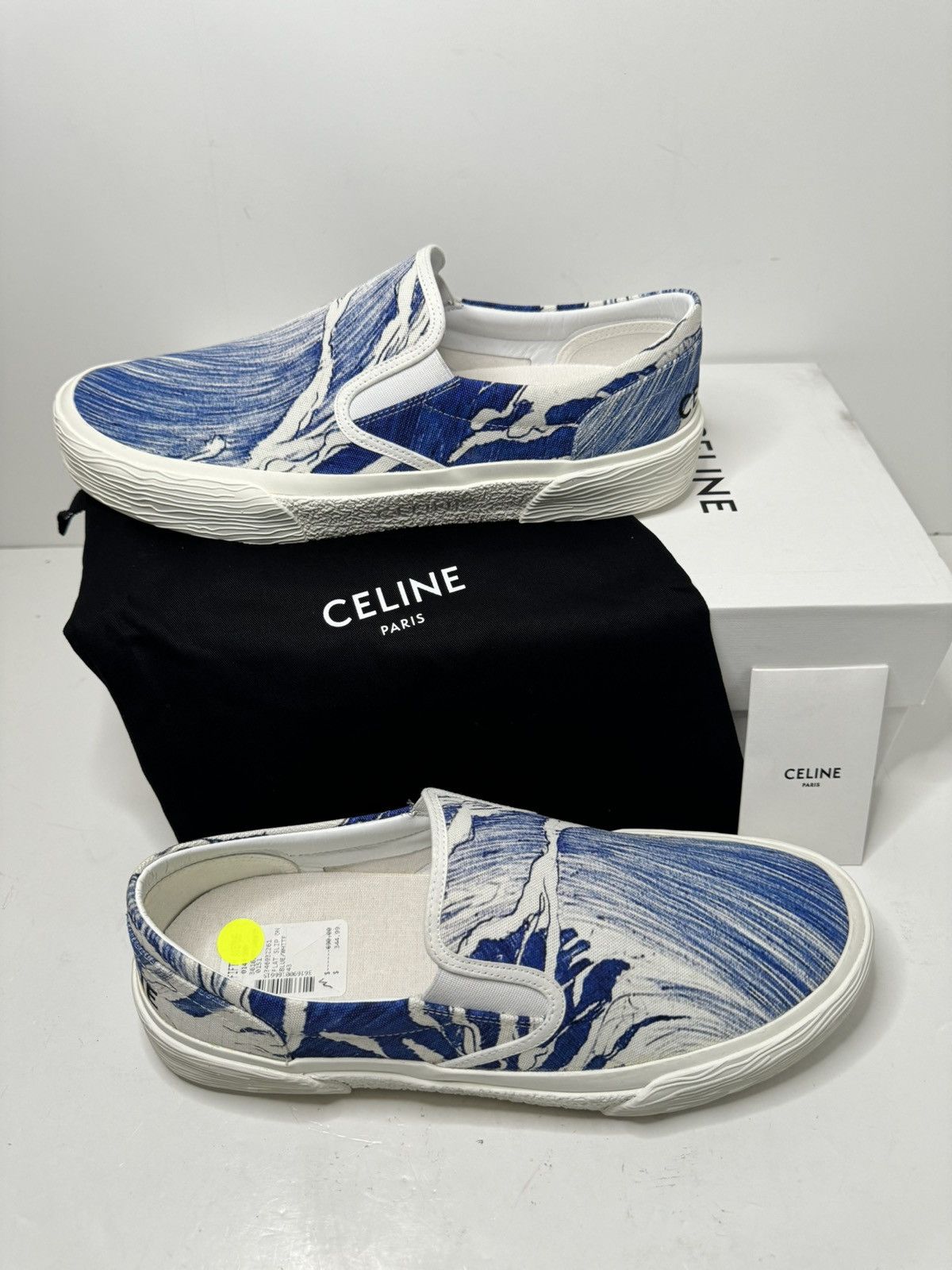 Celine CELINE ELLIOT SLIP-ON IN WAVES PRINTED CANVAS | Grailed