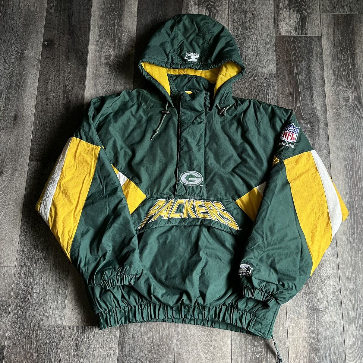 Vintage Vintage 90s Green Bay Packers NFL Starter Hood Puffer Jacket ...