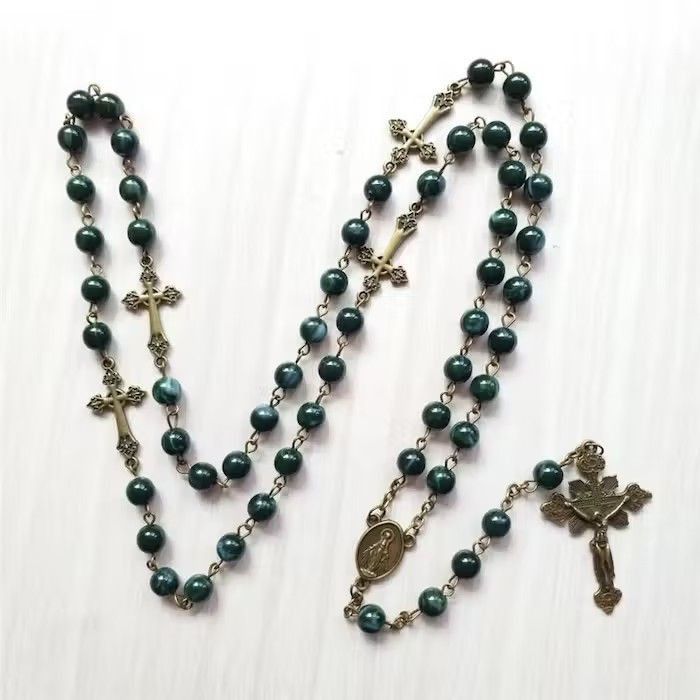Chain × Jewelry × Streetwear Saint Benedict Rosary Necklace Chain ...