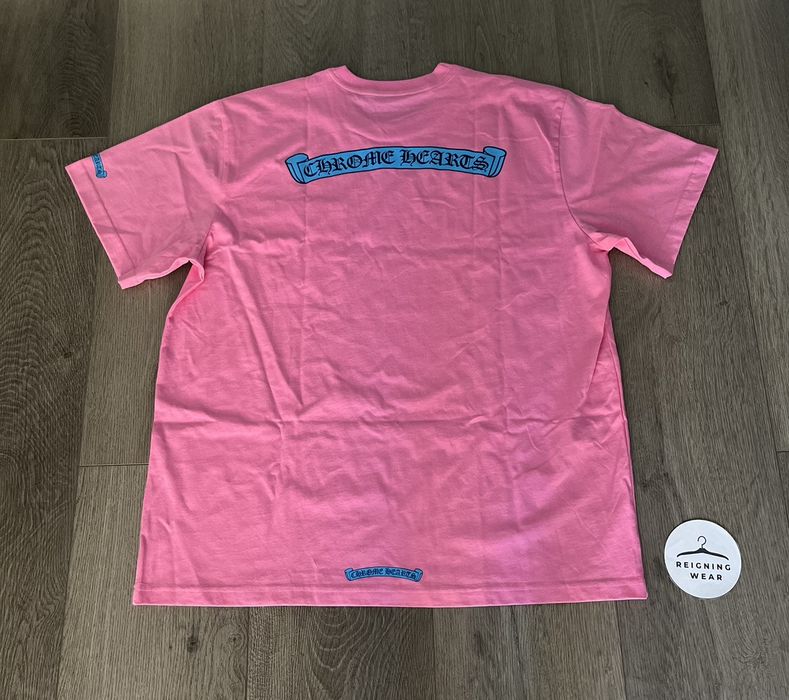 Chrome Hearts Chrome Hearts Pink Scroll Logo That Group Pocket T Shirt ...