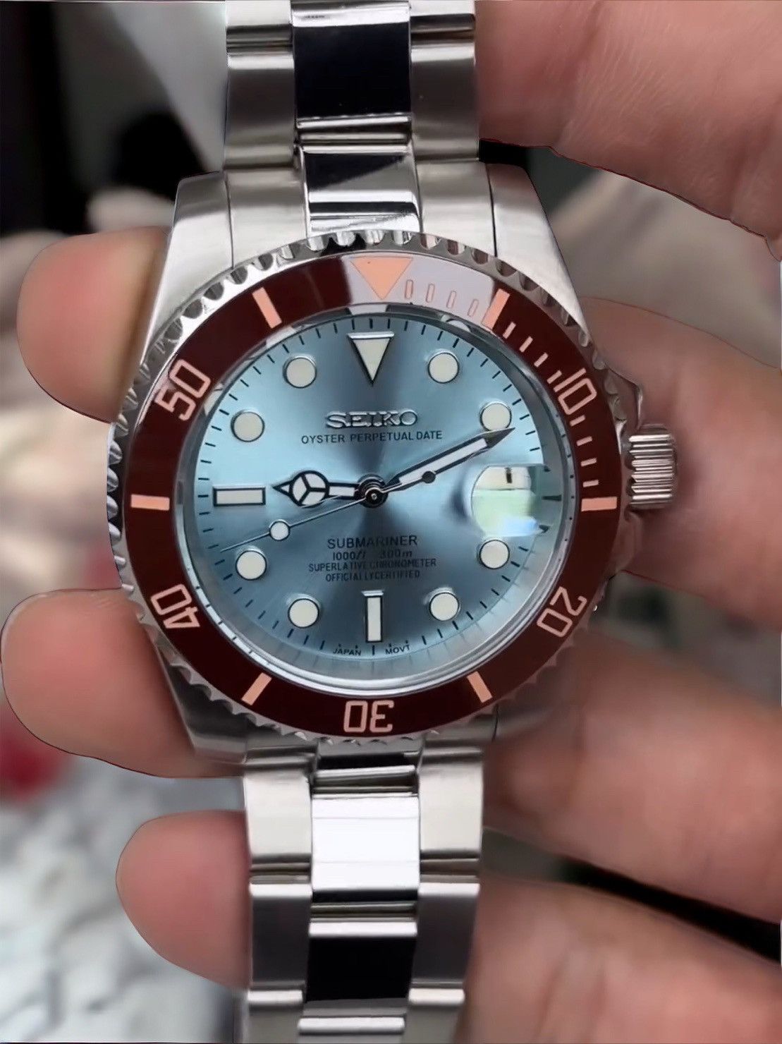 Seiko Seiko Mod Submariner Turquoise 41mm Automatic Steel Watch | Grailed