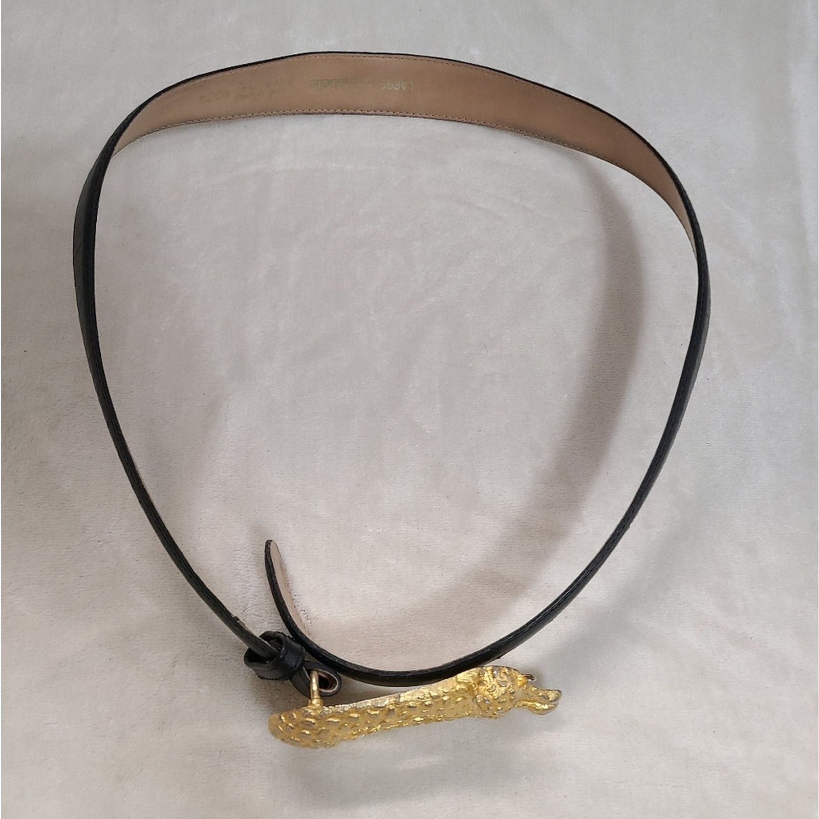 Vintage Vintage 90s Gail Labelle Gold Tone Leopard Buckle Belt | Grailed