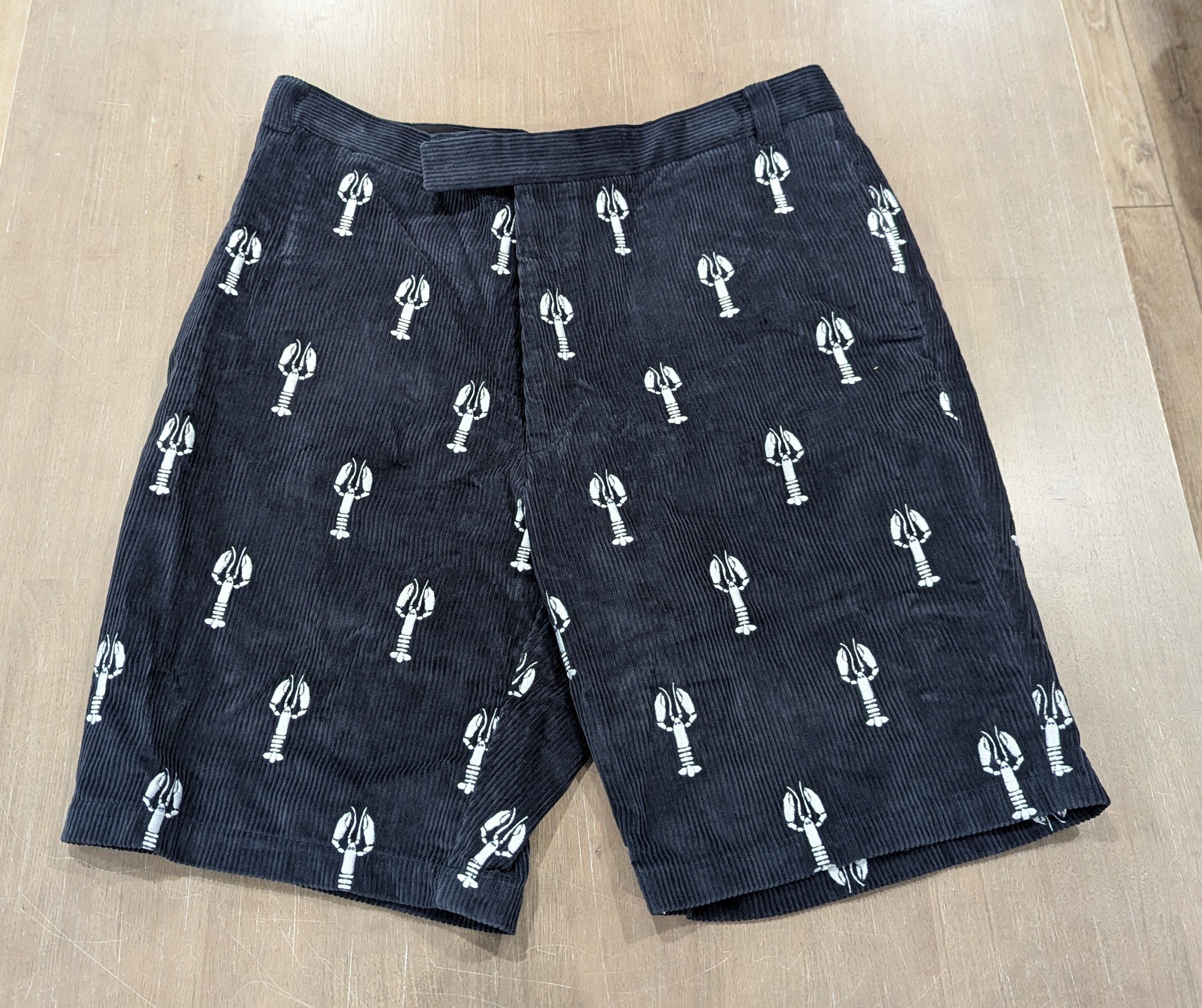 Thom Browne THOM BROWNE Lobster Corduroy Shorts Navy Blue 5 - 2XL | Grailed