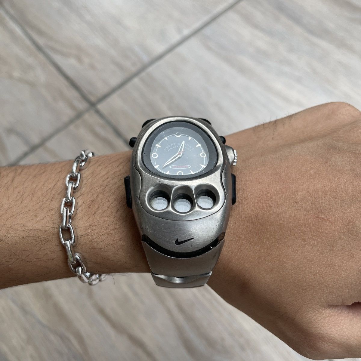 Nike × Vintage RARE NIKE GSX “Cross Training Titanium” Black Dial Watch ...