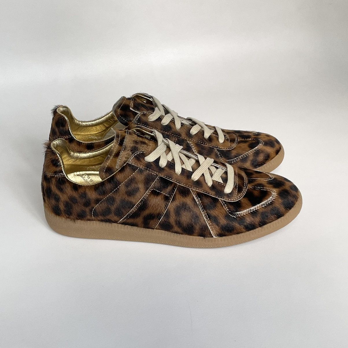 Maison Margiela A/W 17 ‘Leopard Print Fur’ GAT Sneakers | Grailed