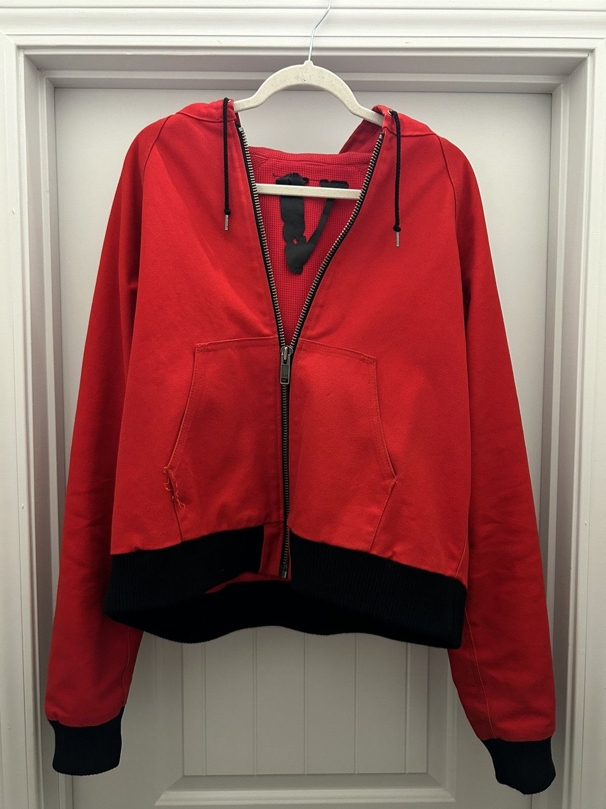 Vlone Vlone Red ‘OLD ENGLISH’ Jacket | Grailed