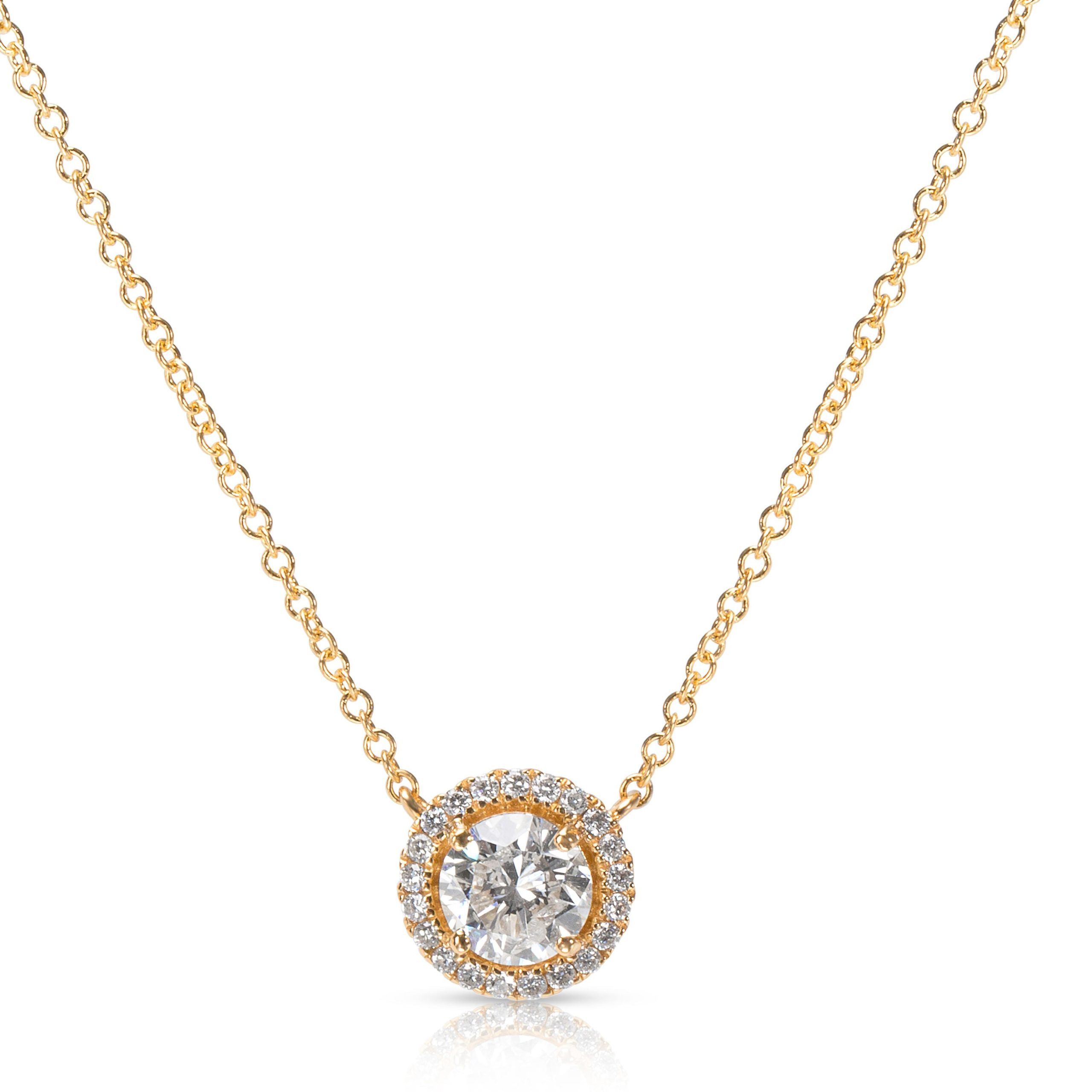 Tiffany & Co. Diamond Halo Pendant in 18K Yellow Gold (0.85 CTW) | Grailed