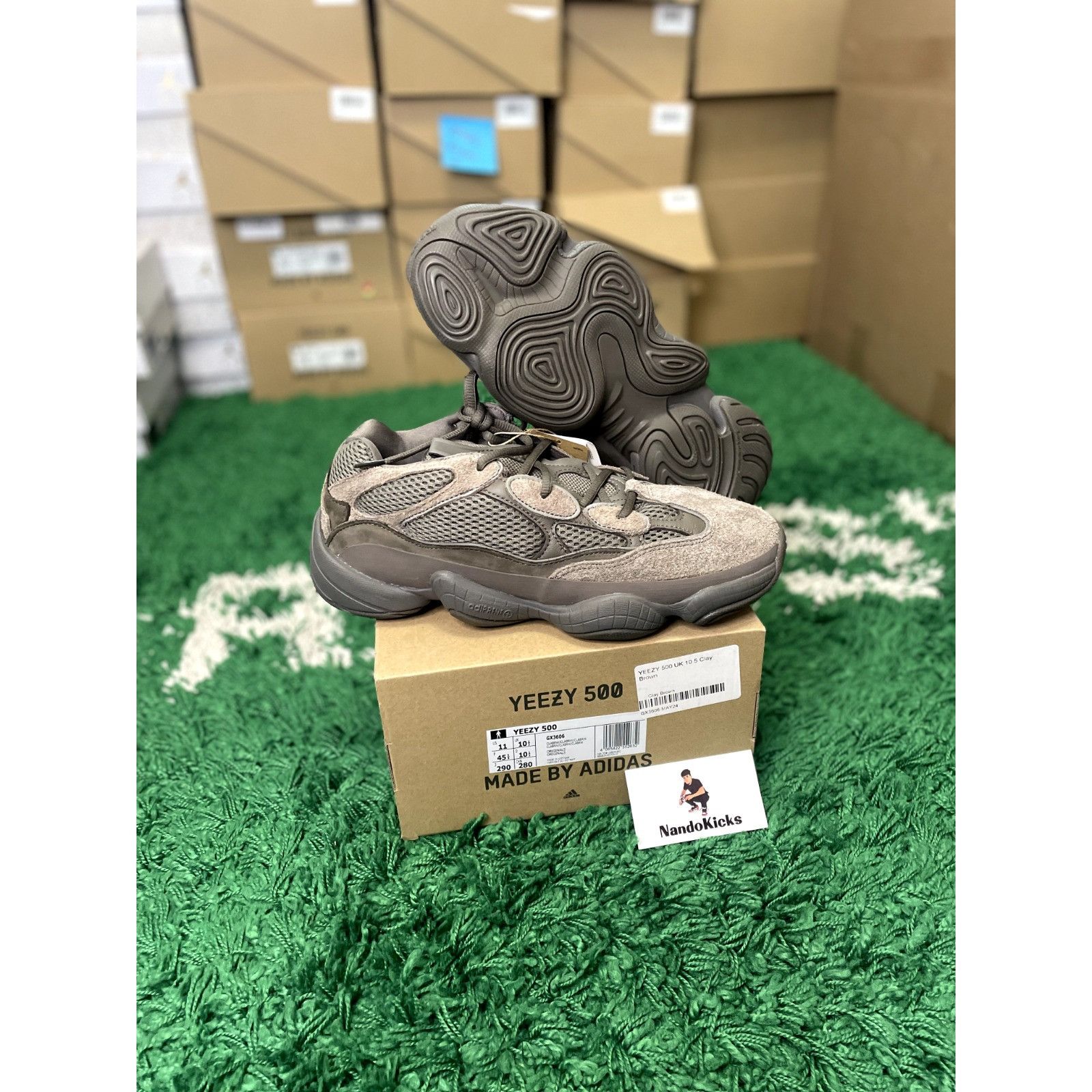 Adidas Adidas Yeezy 500 Brown Clay Sneakers Shoes GX3606 Men's Size ...