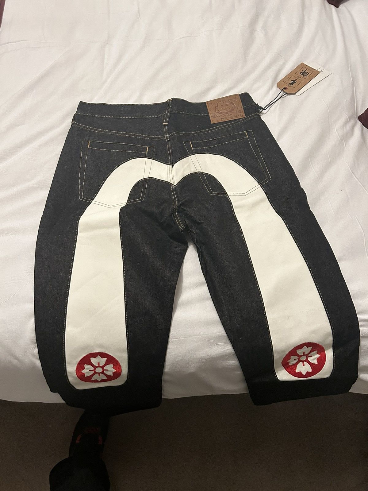 Evisu Black and white Evisu pants | Grailed
